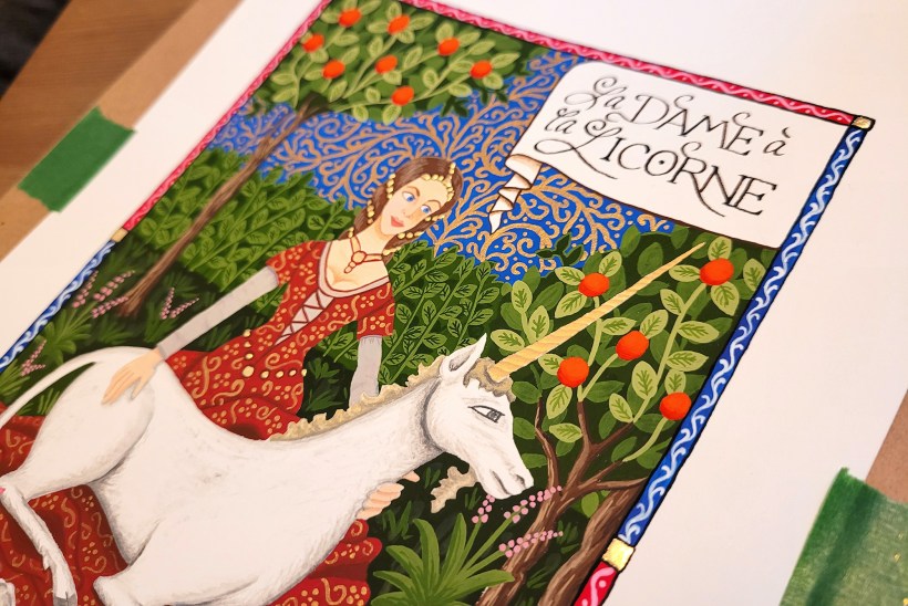 Dame à la licorne – Atelier d'enluminure Marie-Eve Côté